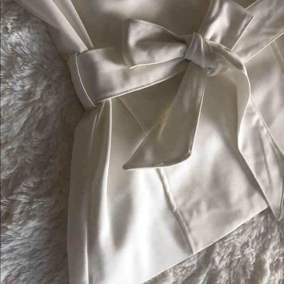 Dkny | Jackets & Coats | Dkny Belted Shortsleeve Ivory Jacket | Poshmark